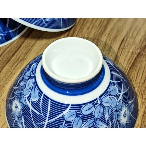 Kitchen | Vintage Porcelain Dimsum Noodle Bowls 3pc Set Blue White ...